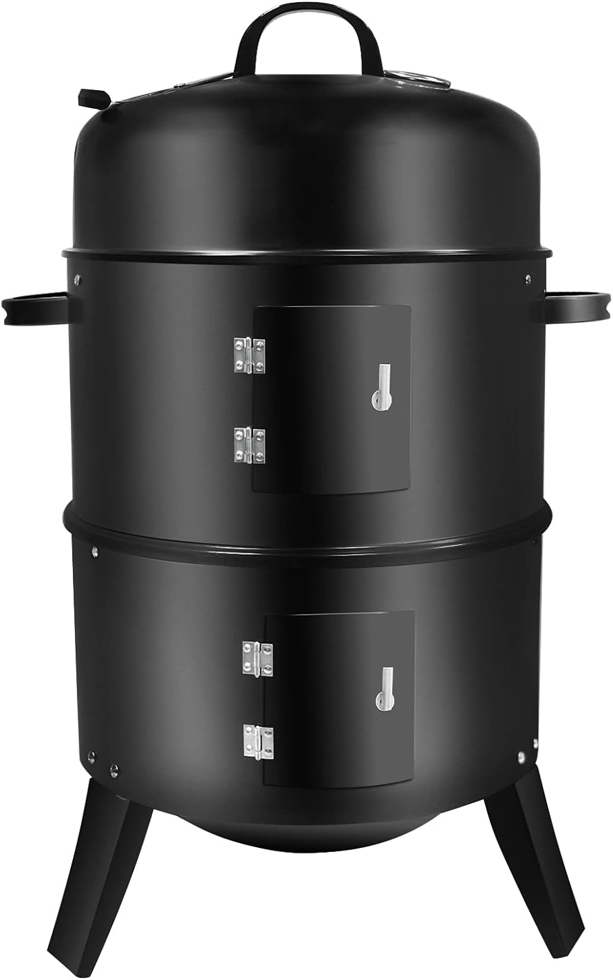 3 In 1 Vertical Charcoal Smoker,16" Separable BBQ Smoker Grill Combo W ...