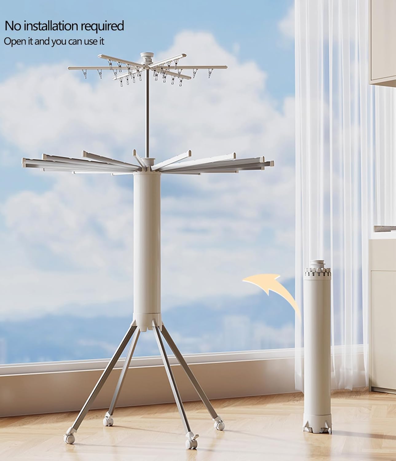 Aluminum Tripod Clothes Drying Rack for Laundry, Clothes Drying Rack w ...