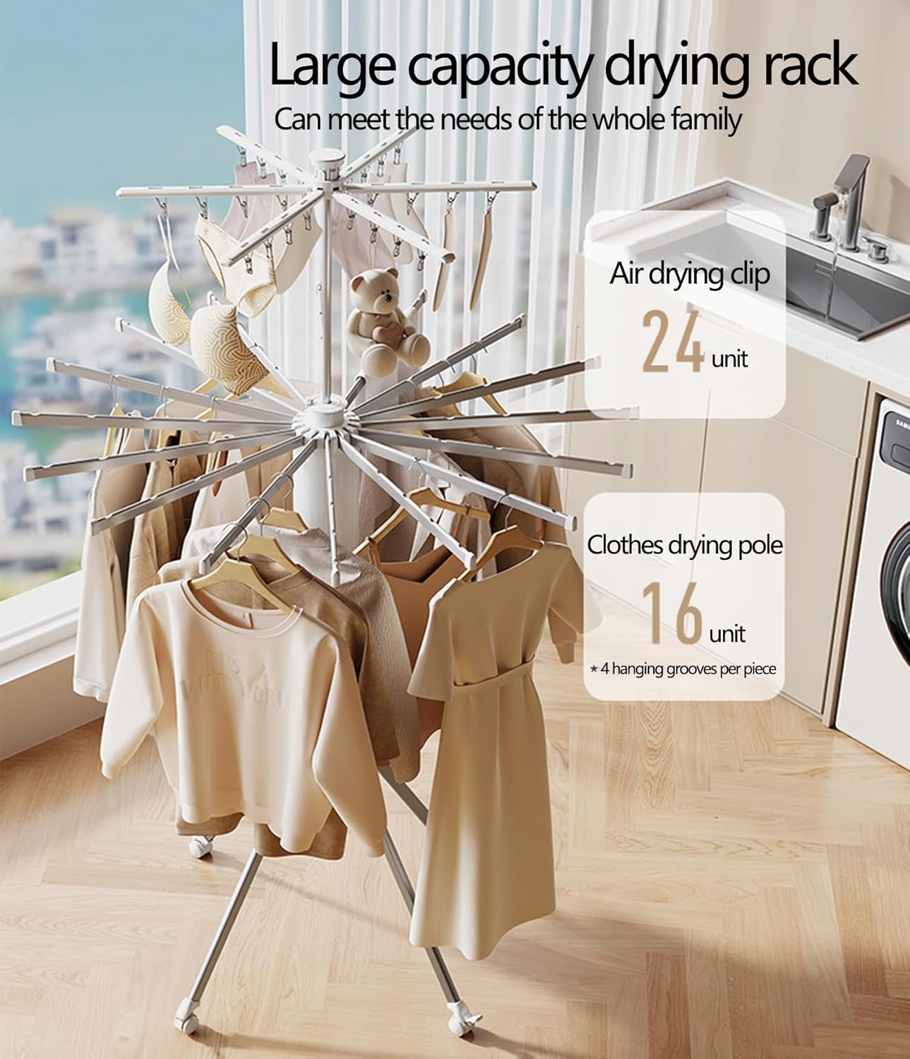 Aluminum Tripod Clothes Drying Rack for Laundry, Clothes Drying Rack w ...