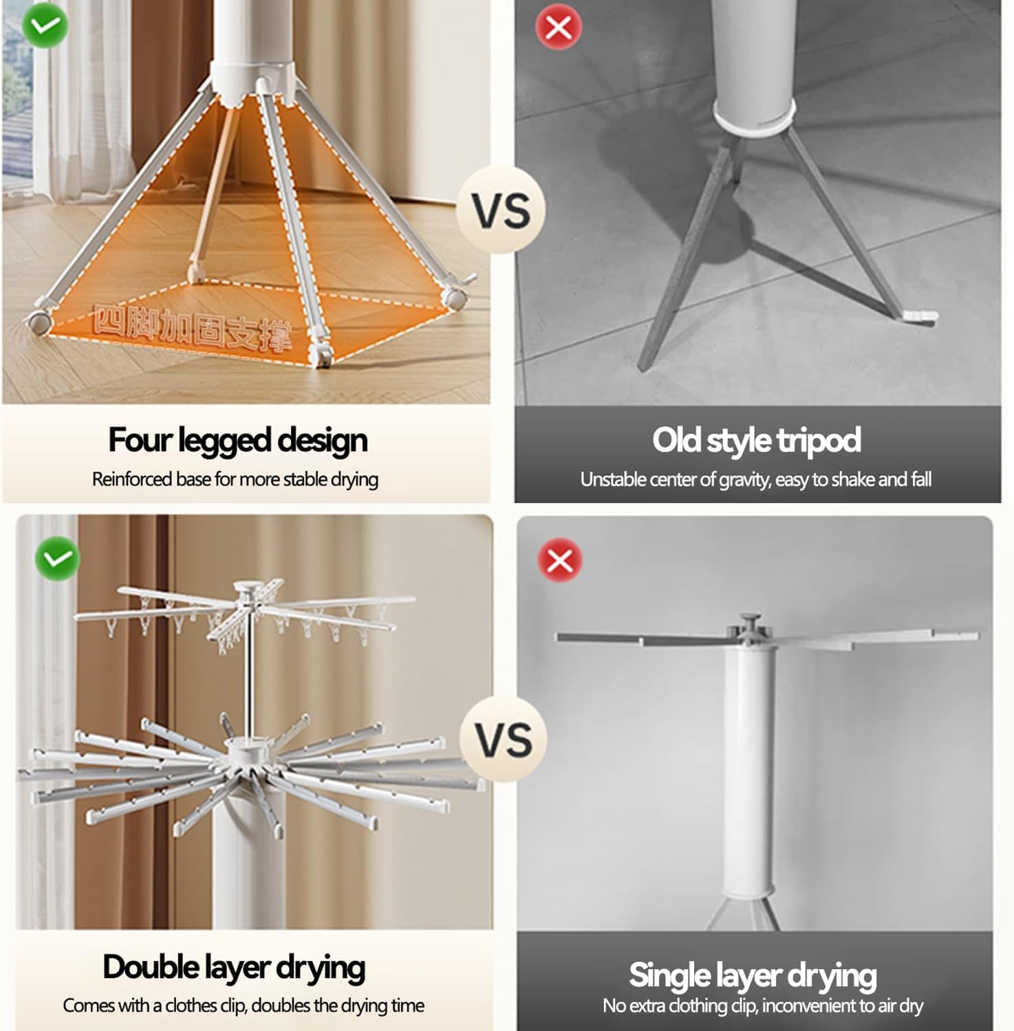 Aluminum Tripod Clothes Drying Rack for Laundry, Clothes Drying Rack w ...