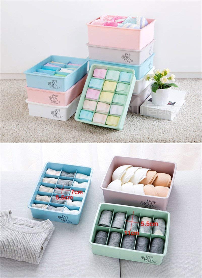 Box Drawer Organizer, 15 Compartment Plastic Storage Drawer Organizer ...