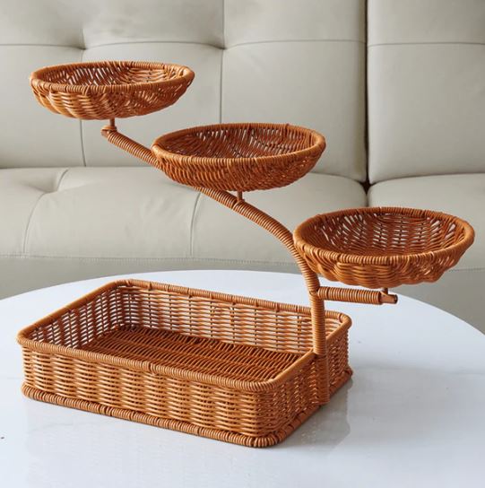 Multi Tiers Creative Rattan Fruit Vegetable Storage Basket – Gifto.pk