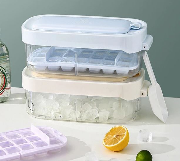 Ice Bucket Kitchen Refrigerated Ice Cube Storage Box Ice Ball Maker Ic ...