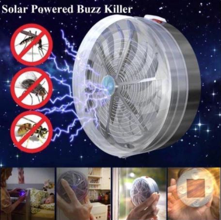 Solar Buzz Kill Zapper Killer Uv Light Fly Insect Bug Mosquito Lamp Ho ...